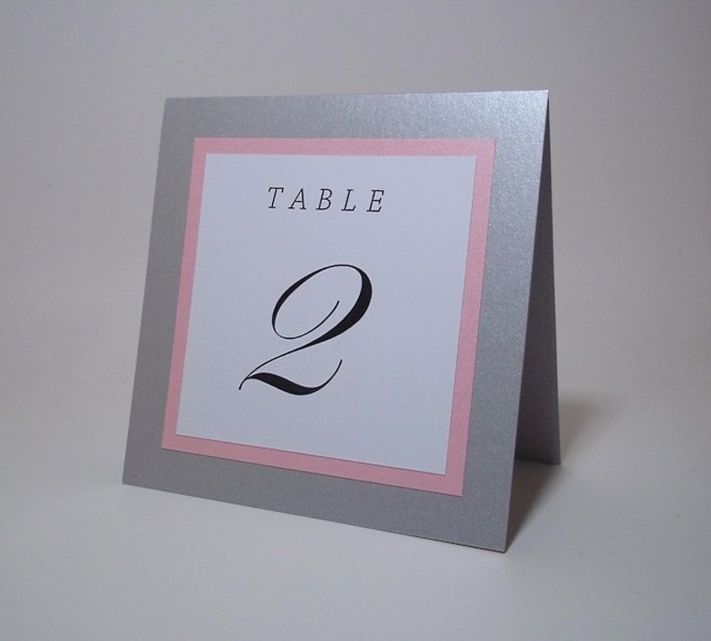 Shimmer Silver Pink and White Tent Table Number Cards 5x5 - Etsy
