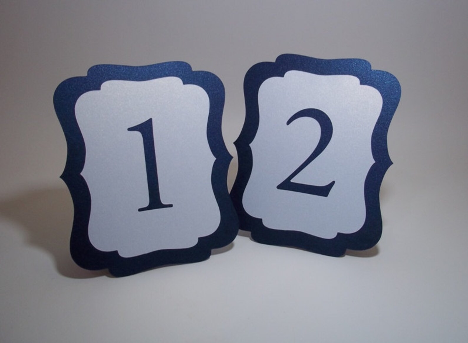 Navy Blue Table Numbers Navy Blue and Ivory or White Shimmer | Etsy