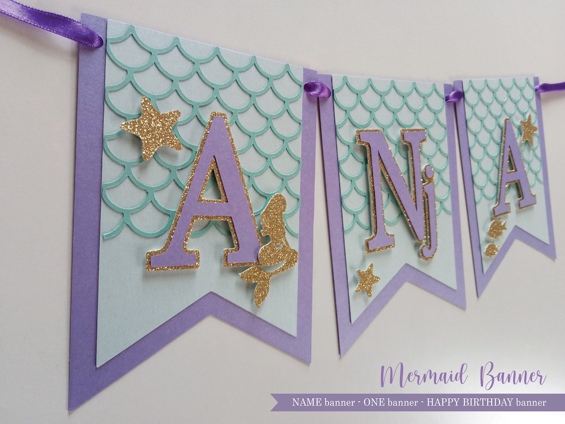 Mermaid Banner Under the Sea Banner Mermaid Birthday Party | Etsy