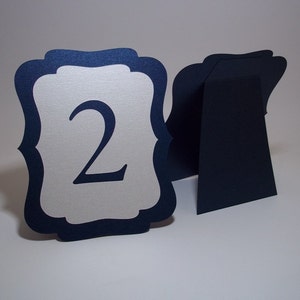 Navy Blue Table Numbers Navy Blue and Ivory or White Shimmer Table ...