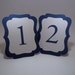 Navy Blue Table Numbers Navy Blue and Ivory or White Shimmer Table ...