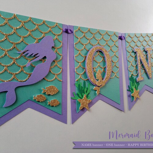 Mermaid Banner Under the Sea Banner Mermaid Birthday Party - Etsy