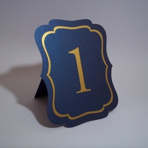 Navy Blue and Gold Table Numbers Free-standing Cut Out | Etsy