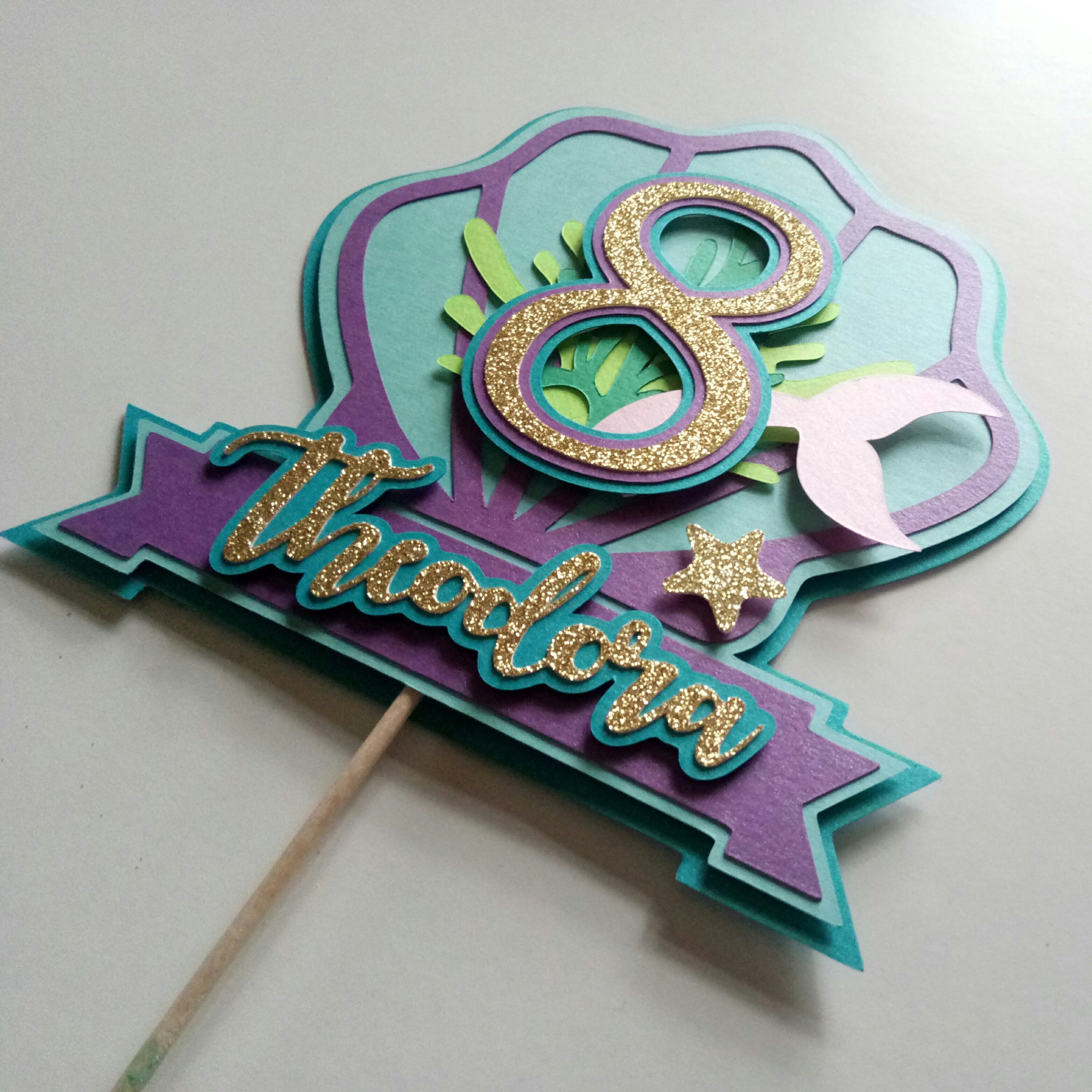 Mermaid Cake Topper Name Cake Topper Under the Sea Cake | Etsy