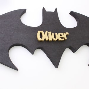 Personalised Bat Name Sign , Door Sign or Toy Box Name With Bat for Boy ...
