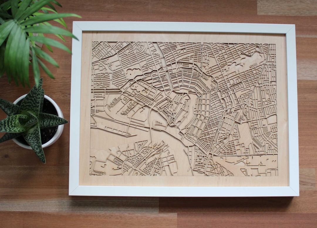 Custom Wooden 3D Street Maps, City Map Frame for Christmas Present ...