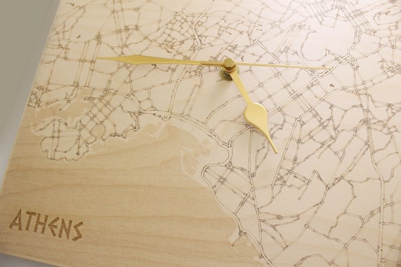 Custom Map Clock Personalised City Map Wall Clock for Living | Etsy