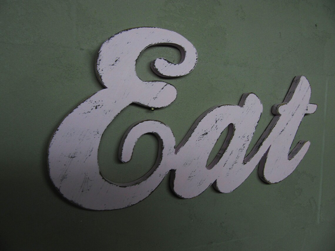 EAT Wood Rustic Sign Kitchen Decor Wood Aged Sign Eat | Etsy