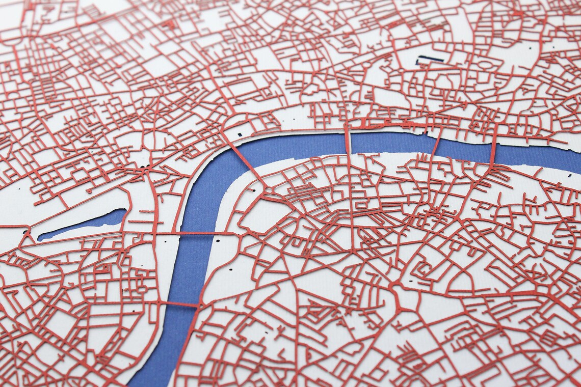 Personalised City Map Luxury Paper City Map London Streets | Etsy UK