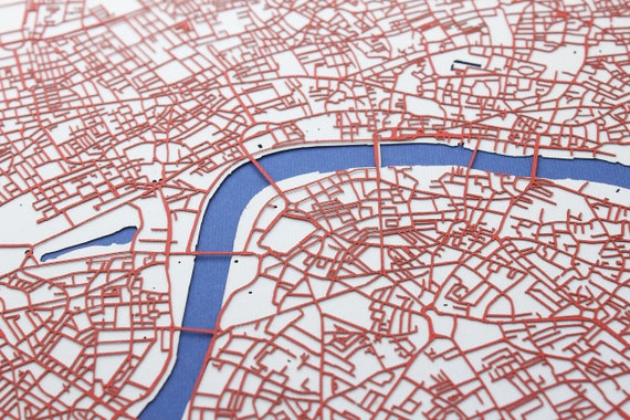 Personalised City Map Luxury Paper City Map London Streets | Etsy
