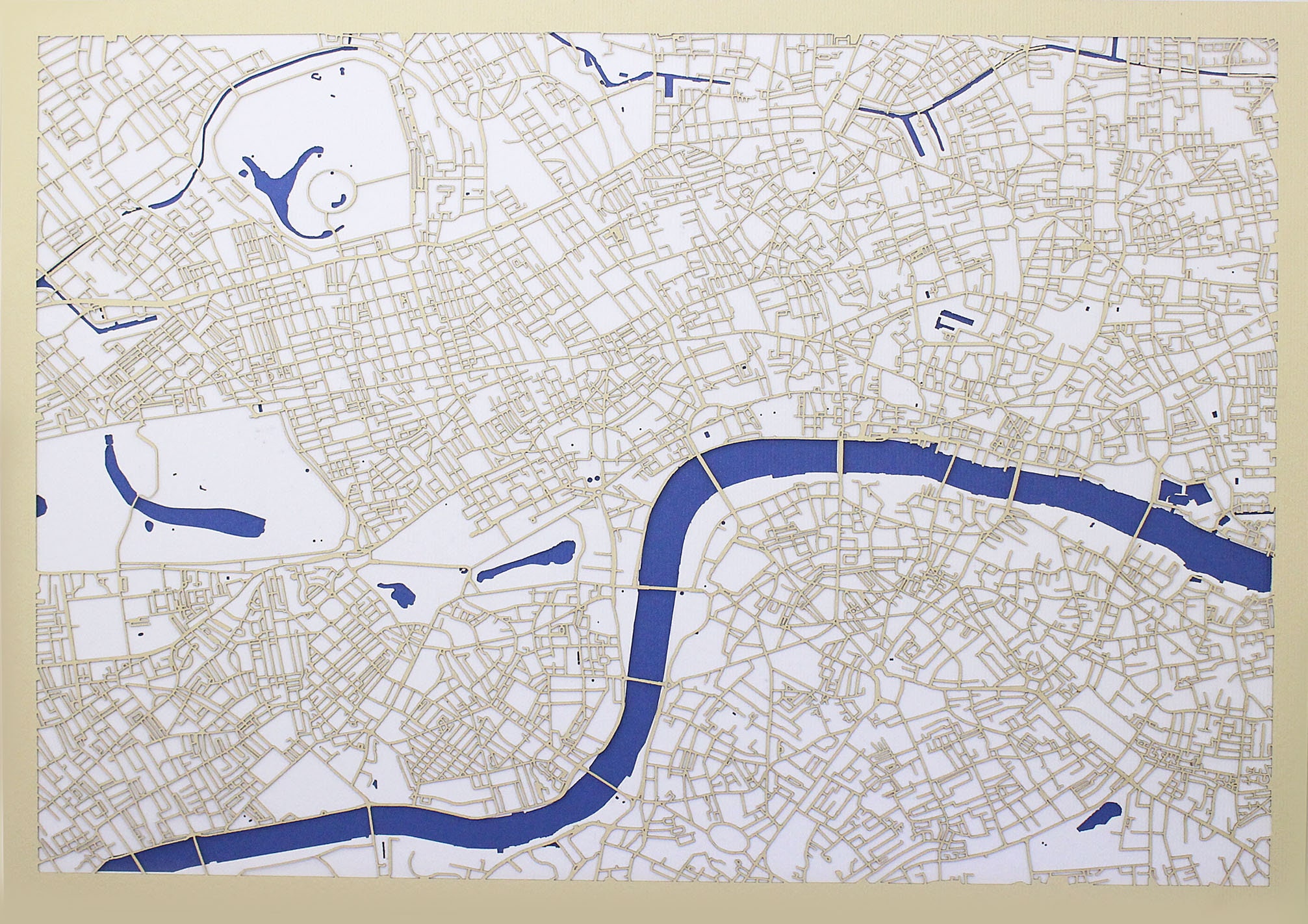 Personalised City Map Luxury Paper City Map London Streets | Etsy UK