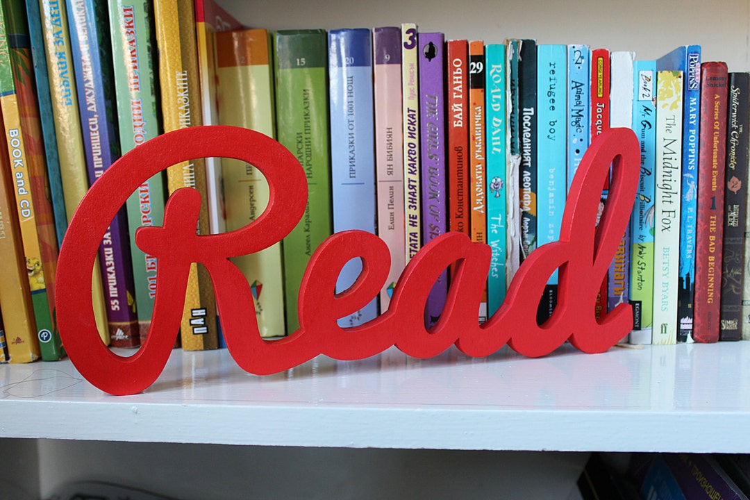 Read Wooden Sign for Library or School Decor or Kids Room Decor, Back ...