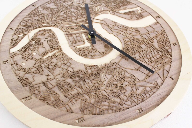 Personalised Map Clock Any City Map Wall Decor for Living | Etsy