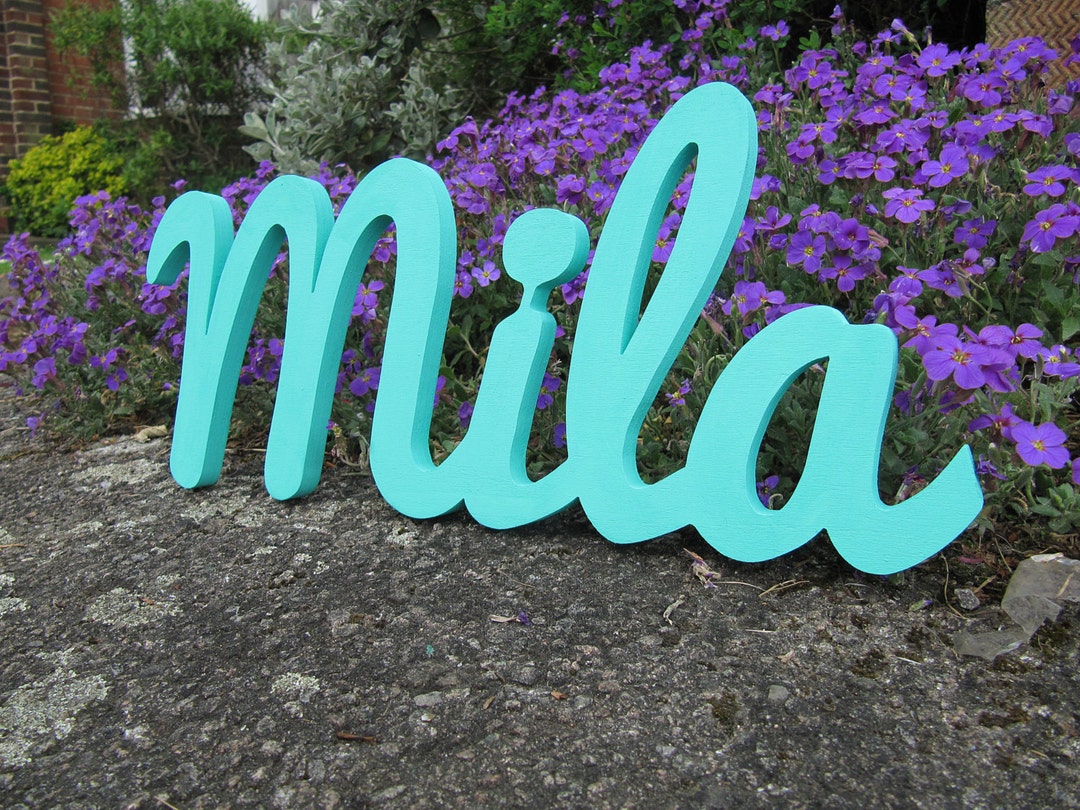 Custom Made Sign Mila, Personalised Wooden Name Sign for Boy or Girl ...