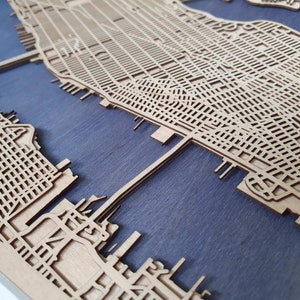 Custom Wooden 3D Street Maps, City Map Frame for Christmas Present ...