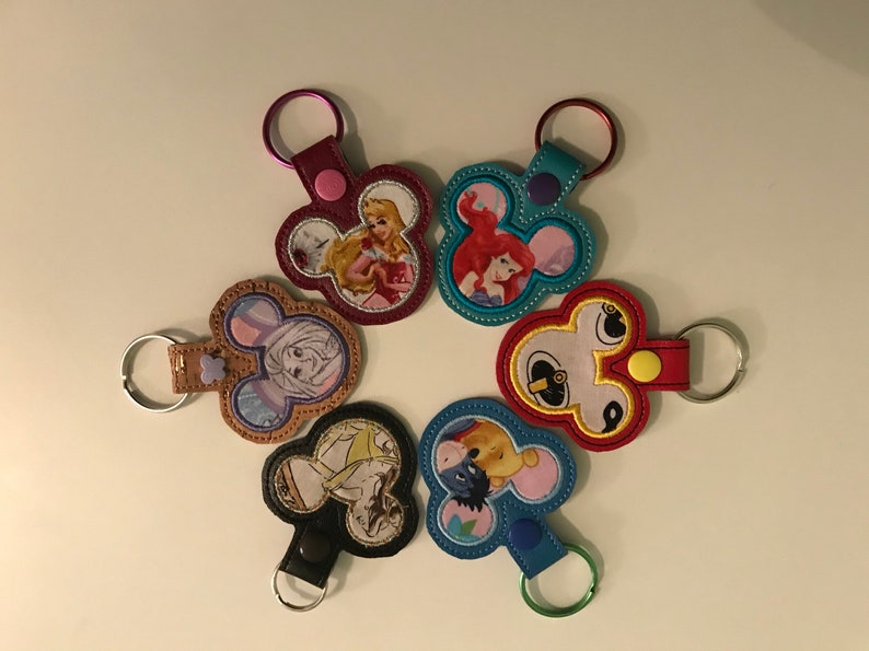 Custom Appliquéd Mouse Head Snap Tab Keychain | Etsy