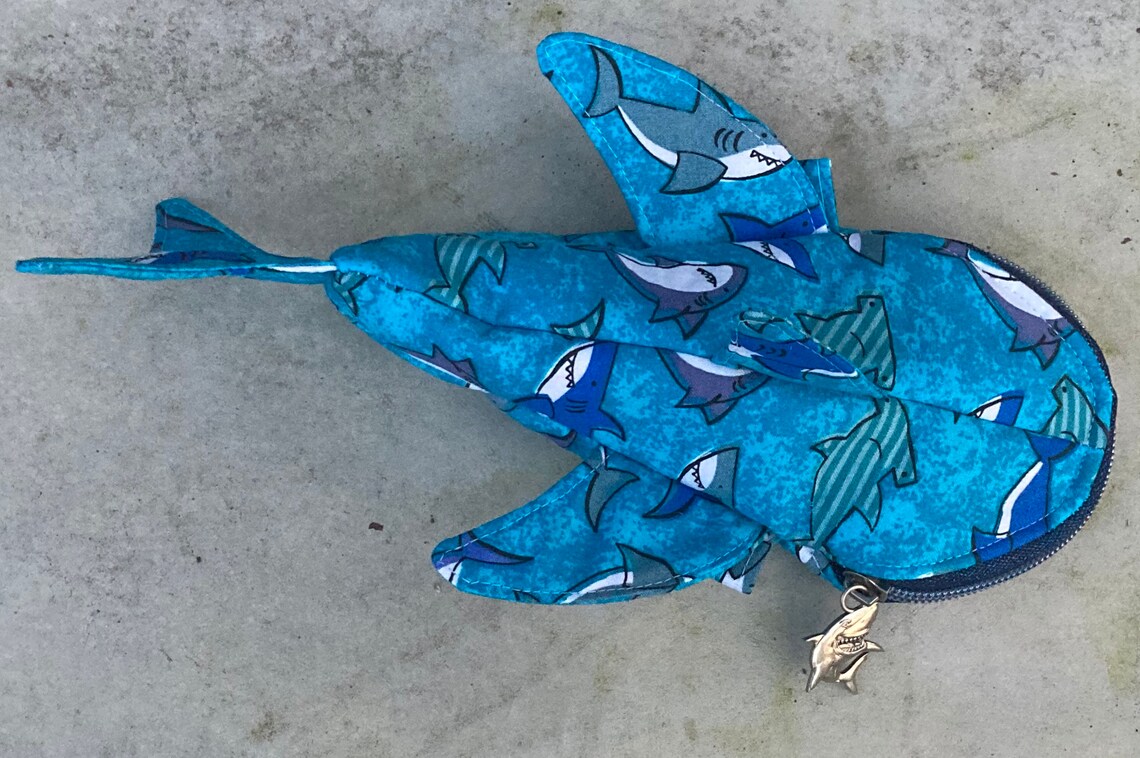 Custom Shark Zipper Pouch/Crossbody Bag | Etsy