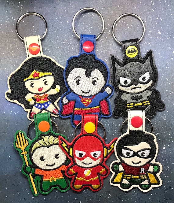Inspired Chibi Superhero and Super Villain Snaptab Keychains | Etsy
