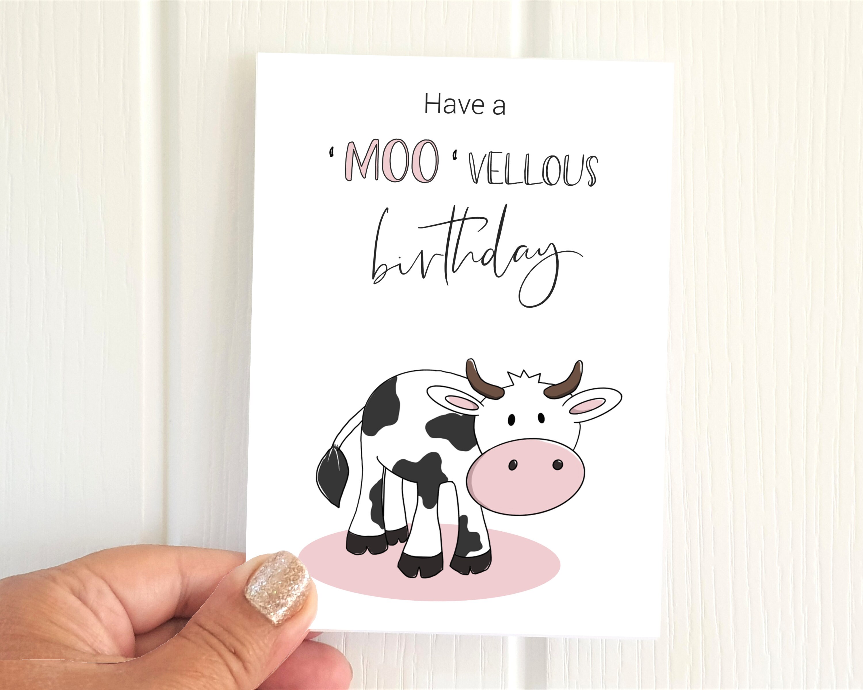Cute Cow Birthday Card Happy Birthday Greeting Card Animal - Etsy
