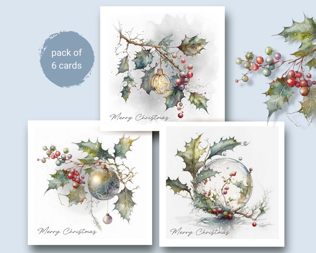 Classic, Luxury Christmas Bauble Cards in a Unique Original Design ...