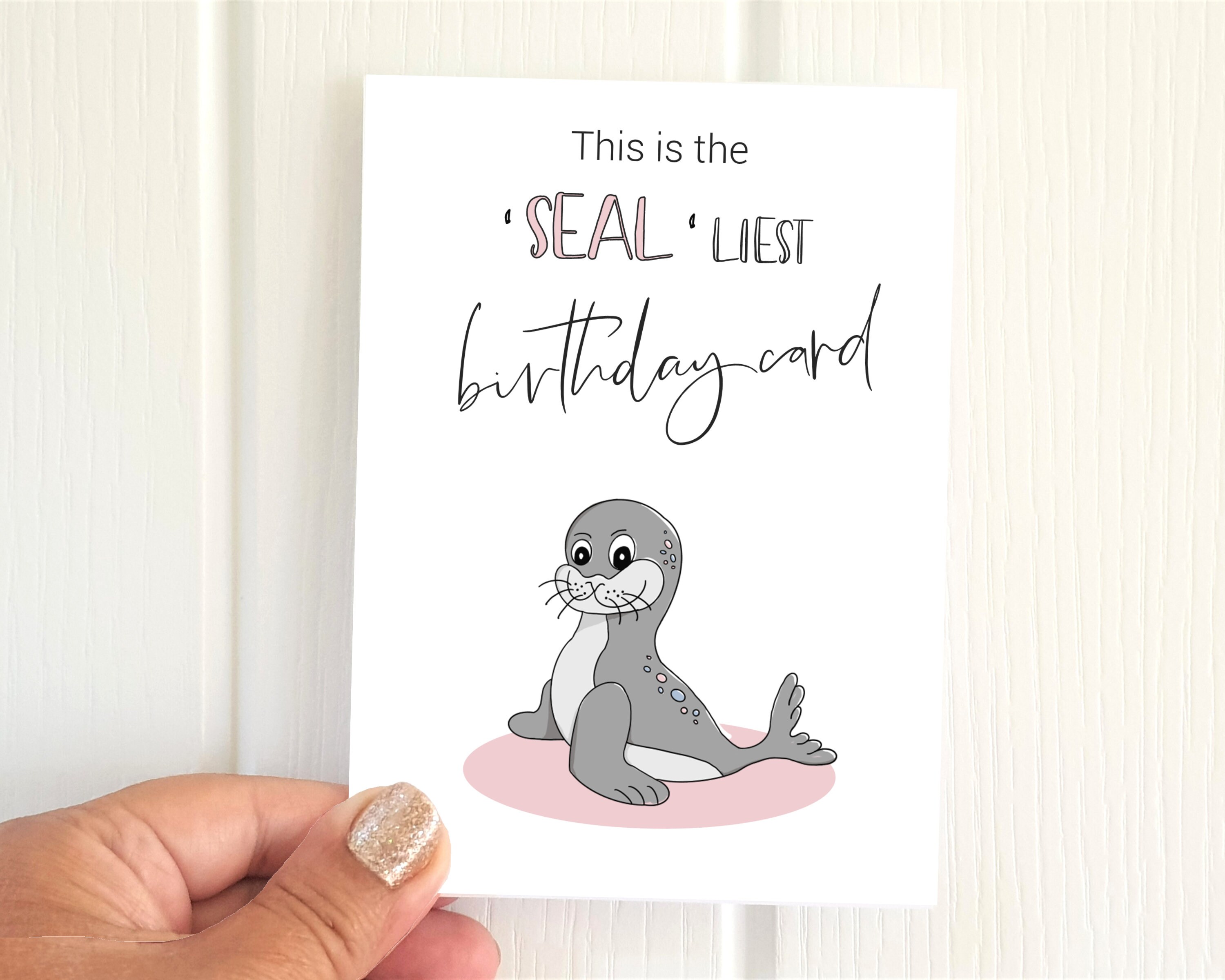 Cute Seal Birthday Card Happy Birthday Greeting Card Animal Pun Card - Etsy