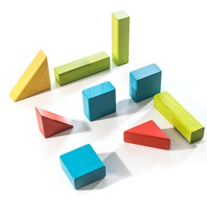 50 Natural Wooden Montessori Building Blocks - Montessori Toy, Natural ...