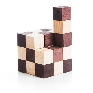 Snake Cube Puzzle: Gift for Kids Who Love Challenges. Wooden Brain ...