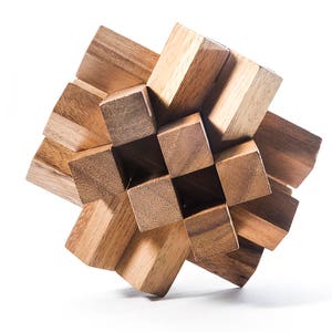 15 Locked Bricks Brain Teaser Puzzle - 3D Wooden Interlocking Brain ...