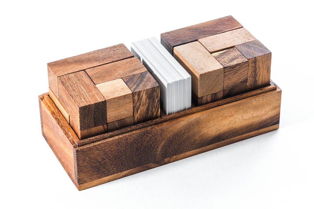 Soma Cube Mind Game - Double Soma Set With Challenge Cards, Gift for ...
