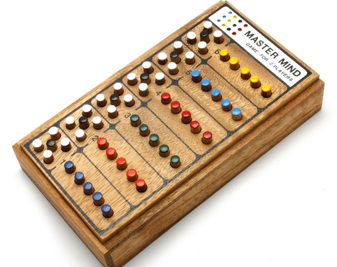 Mastermind Handmade Wooden Board, Wooden Family Game, Wood Eco Game ...