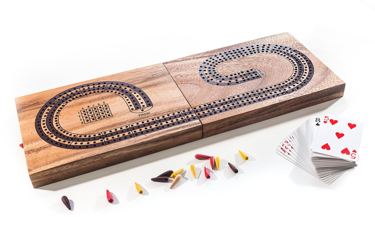 4 Player Cribbage - Wooden Cribbage Board Game for up to 4 Players! the ...