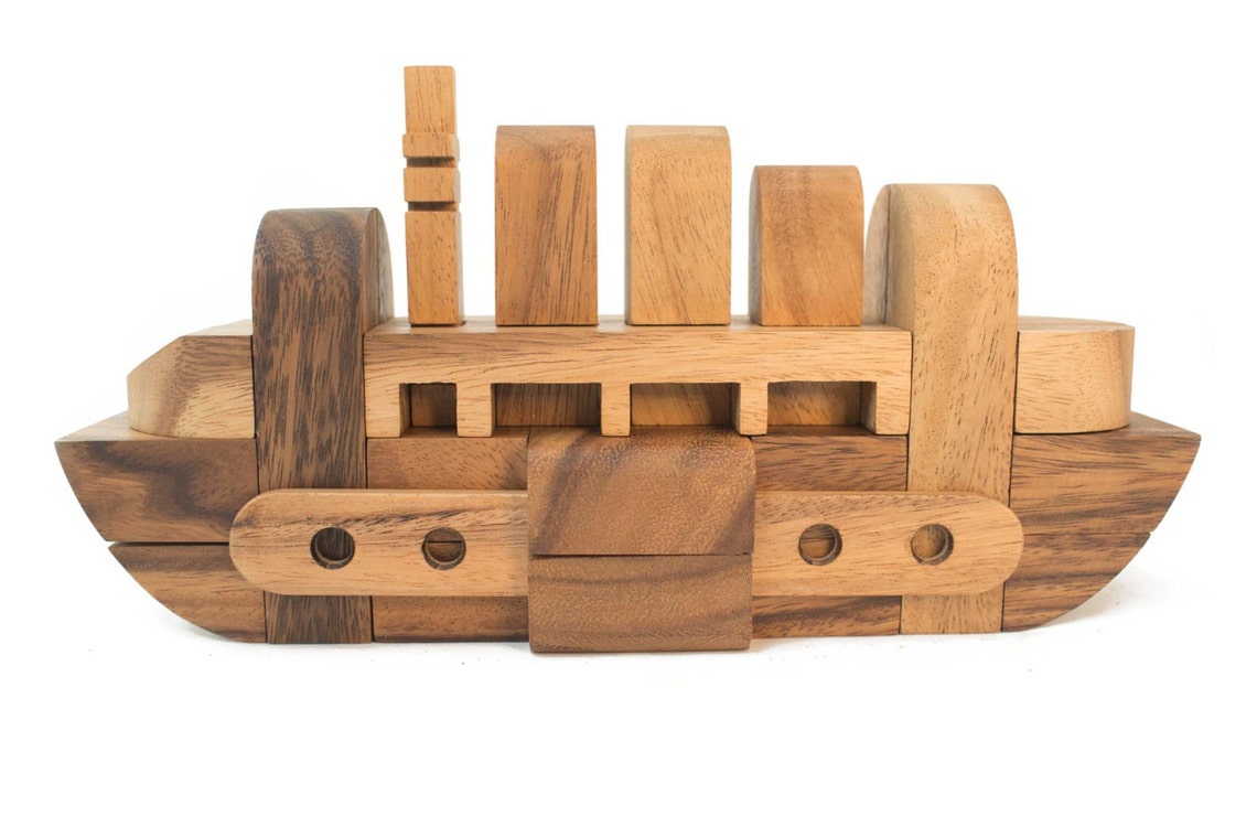 Ship Puzzle - 3D Interlocking Wooden Puzzle - Etsy
