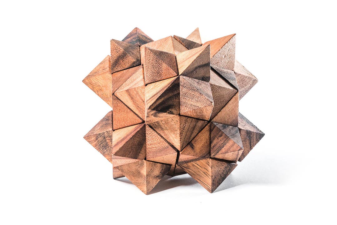 24 Piece Star - Difficult Wooden Puzzle for Adults, Hard Wood Brain ...