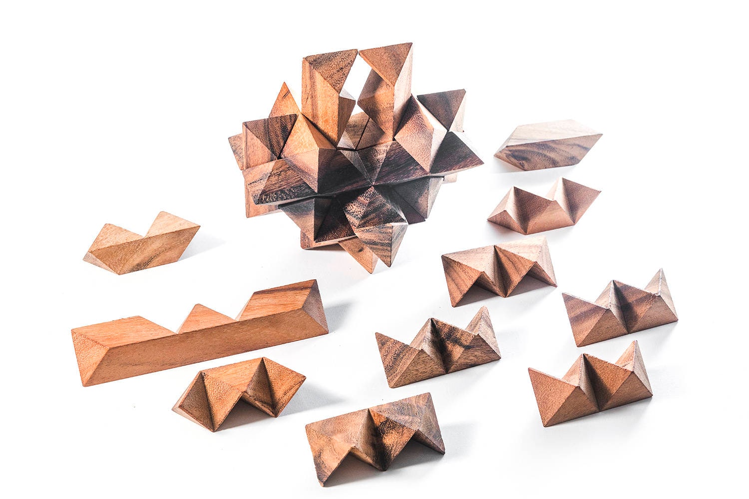 24 Piece Star - Difficult Wooden Puzzle for Adults, Hard Wood Brain ...