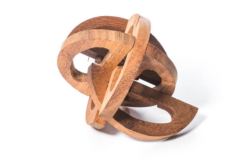 Rolling Ball - 3D Wooden Interlocking Brain Teaser Puzzle, Fun ...