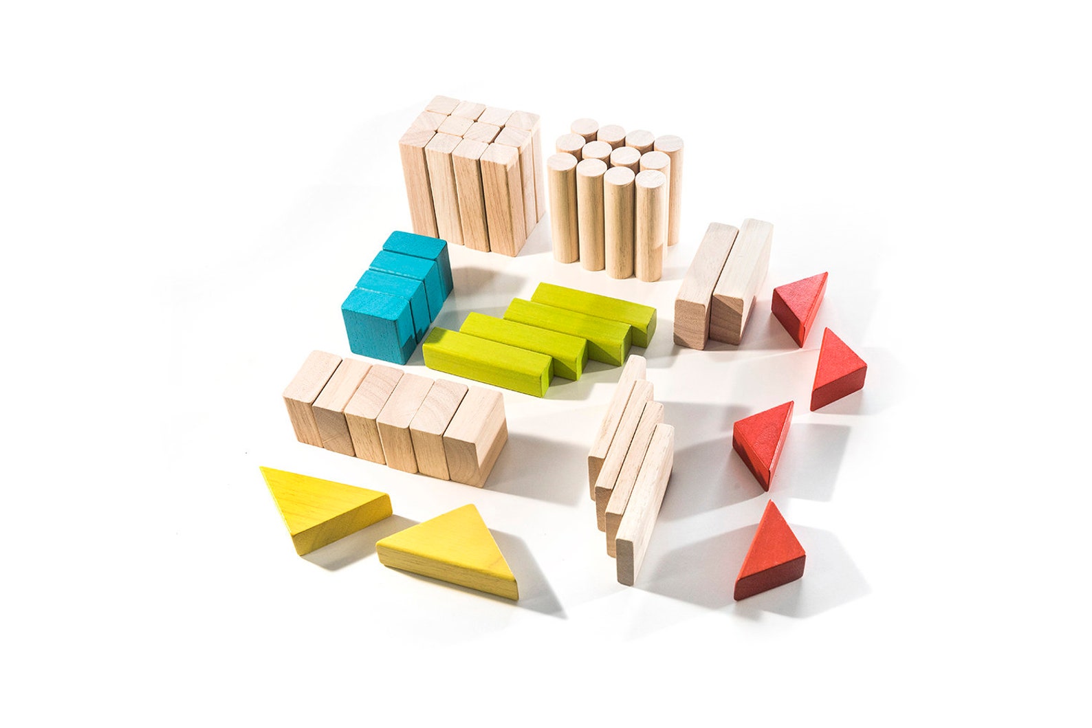 50 Natural Wooden Montessori Building Blocks - Montessori Toy, Natural ...
