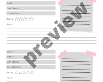 Printable Reading Journal Front Page - Etsy