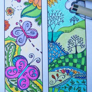 Bookmarks to Print and Color Zentangle Bookmark Coloring | Etsy