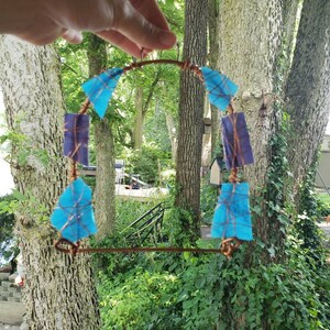 Hummingbird Swing Handmade of Copper and Stained Glass. - Etsy