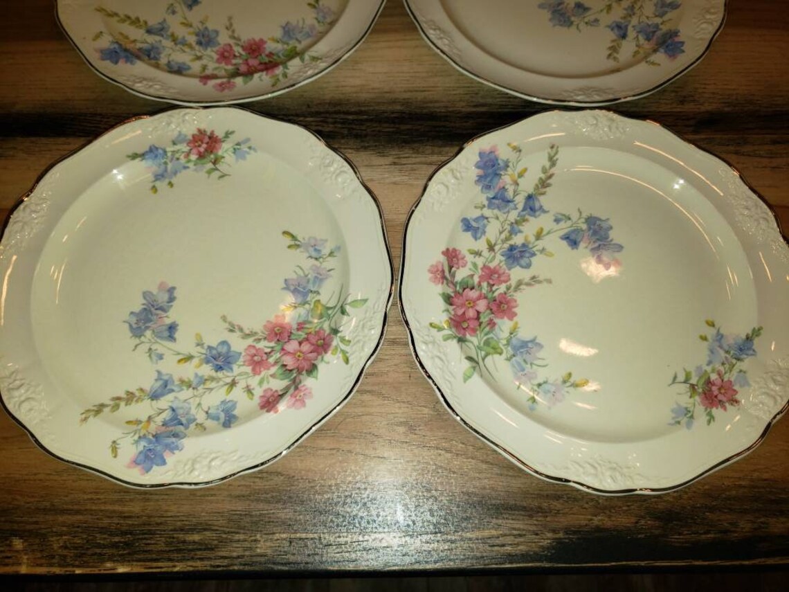TST Chelsea Pattern Set of 4 Plates. - Etsy