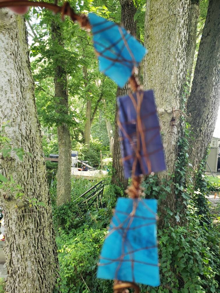 Hummingbird Swing Handmade of Copper and Stained Glass. - Etsy