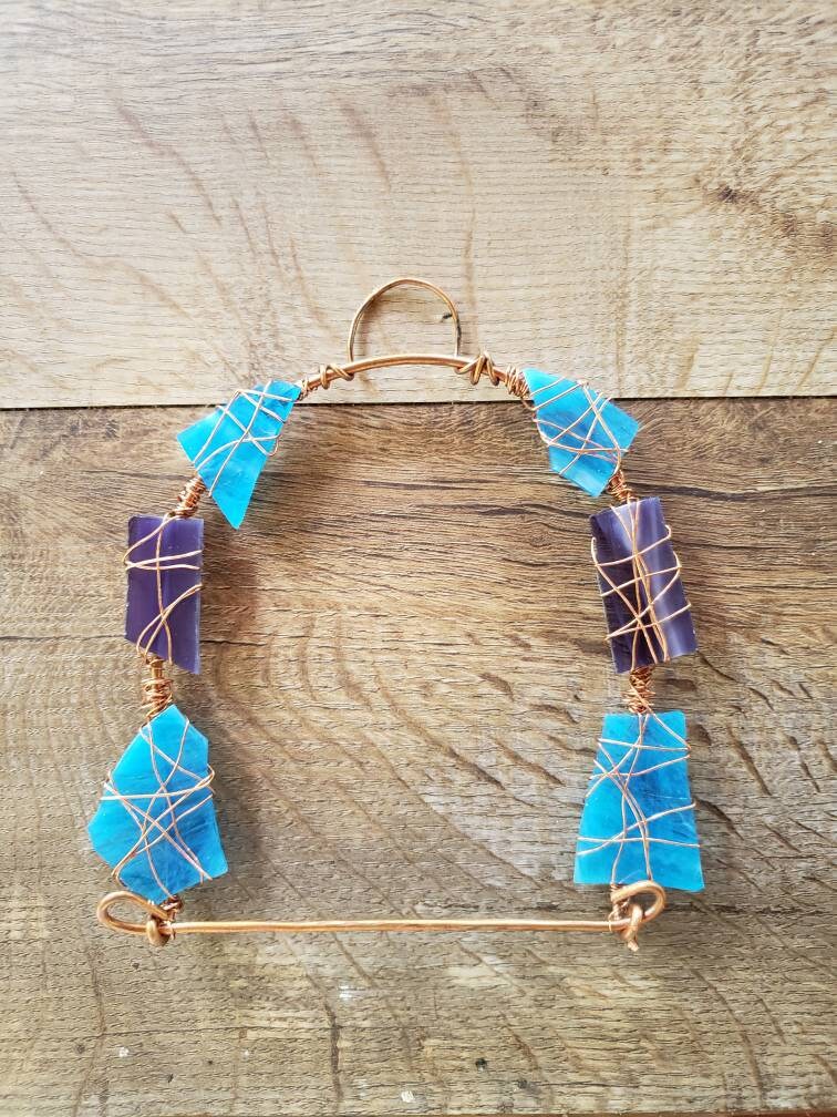 Hummingbird Swing Handmade of Copper and Stained Glass. - Etsy