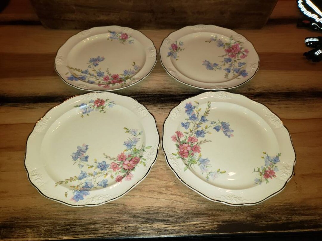 TST Chelsea Pattern Set of 4 Plates. - Etsy