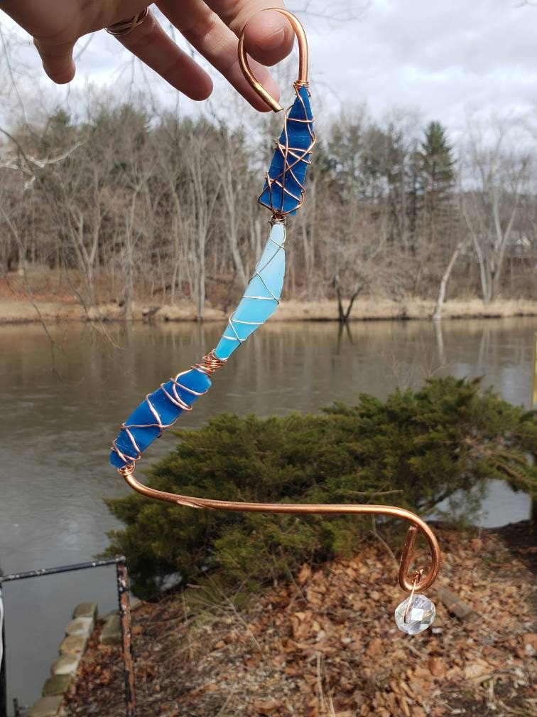 Hummingbird Swing/perch Handmade of Copper and Shades of Blue - Etsy