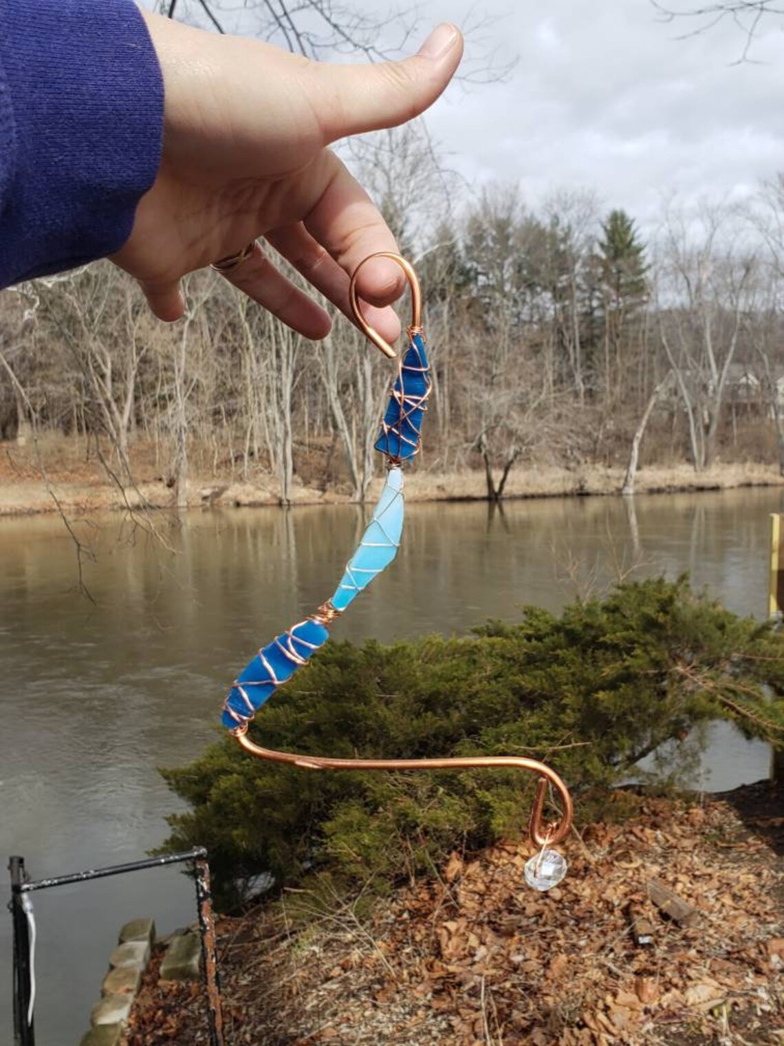 Hummingbird Swing/perch Handmade of Copper and Shades of Blue - Etsy