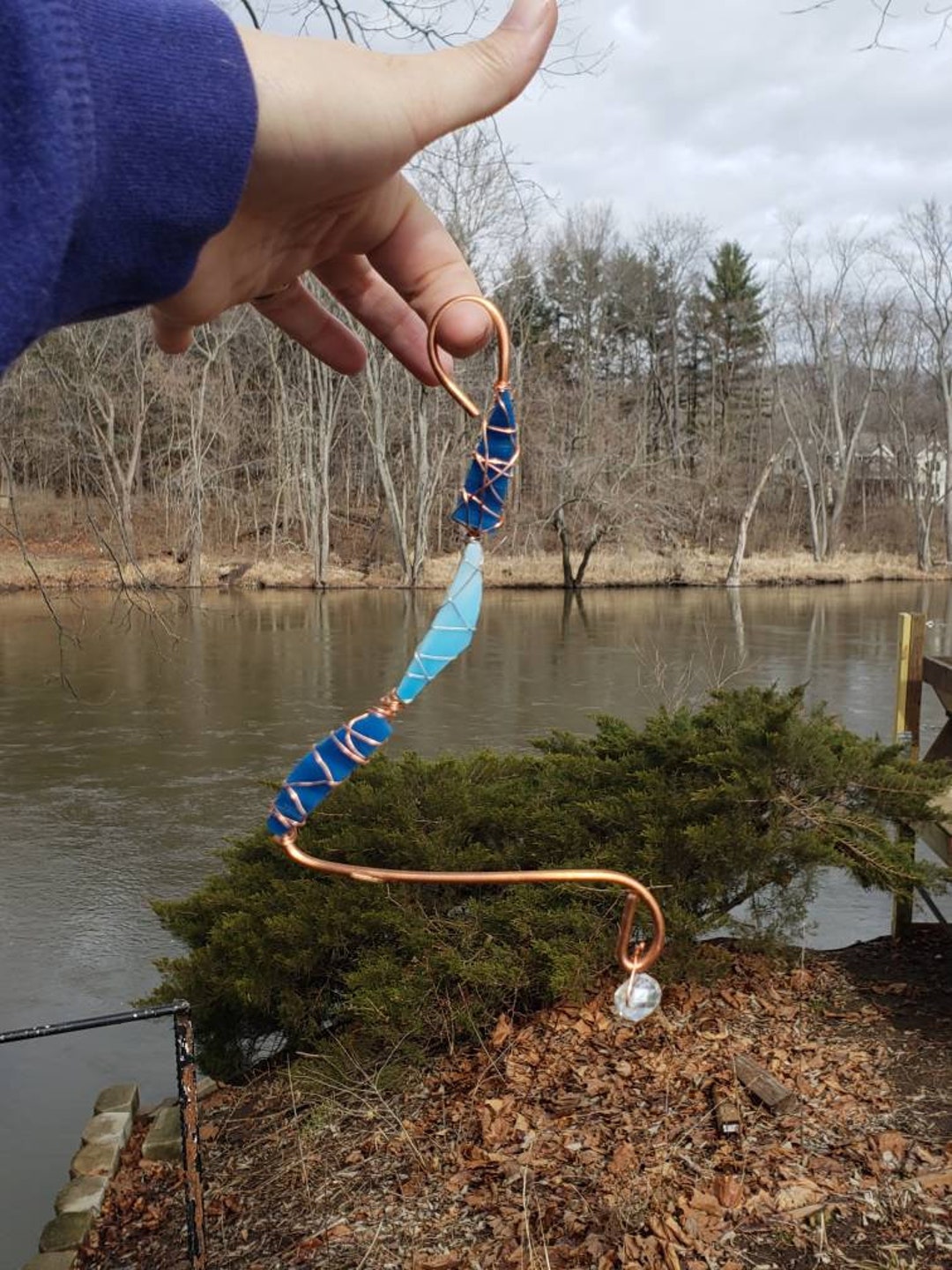 Hummingbird Swing/perch Handmade of Copper and Shades of Blue - Etsy