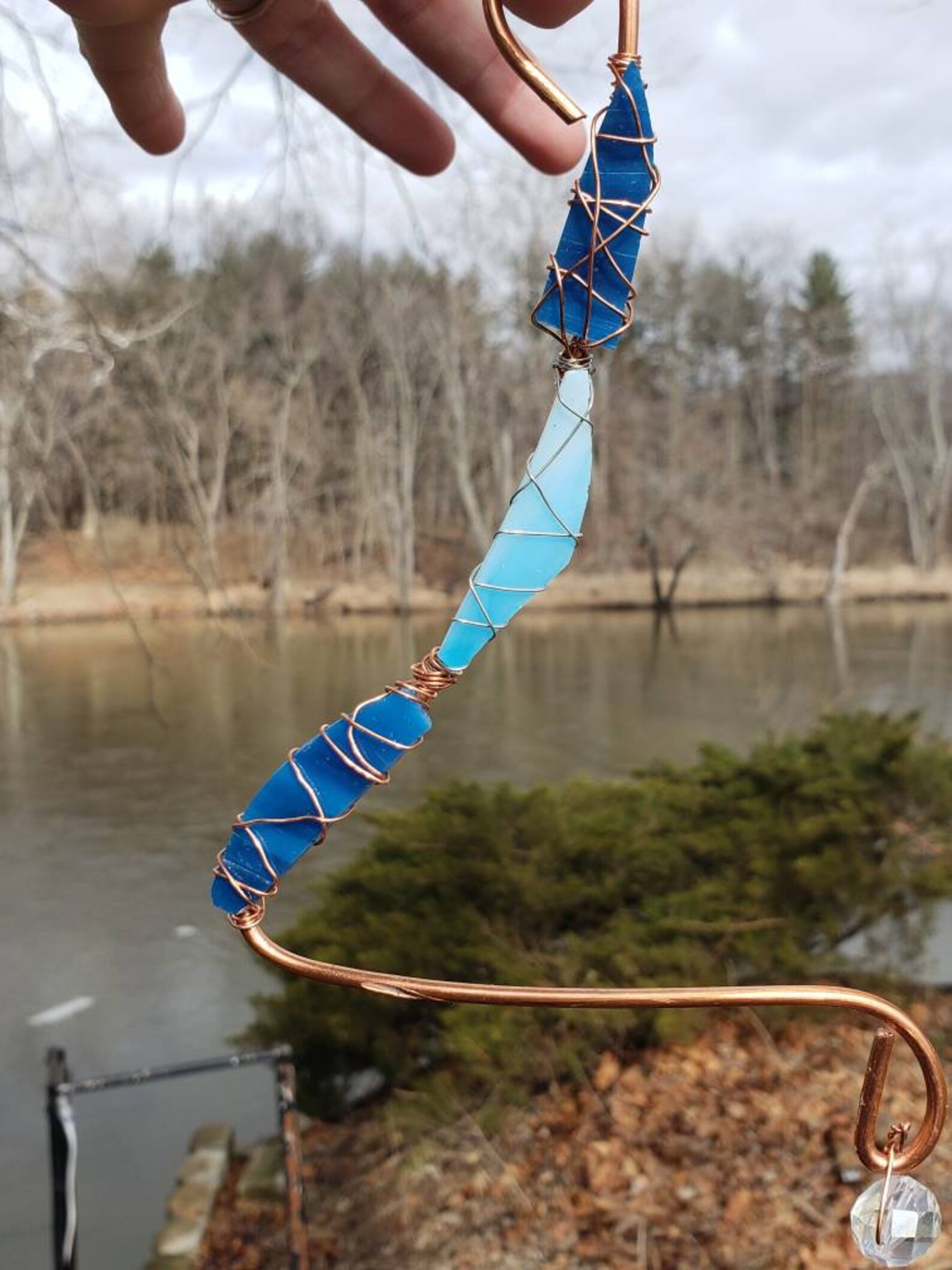 Hummingbird Swing/perch Handmade of Copper and Shades of Blue - Etsy