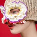 Hand Crochet Hat Mask With Ruffle Eye, Ethically Sustainable Festival ...