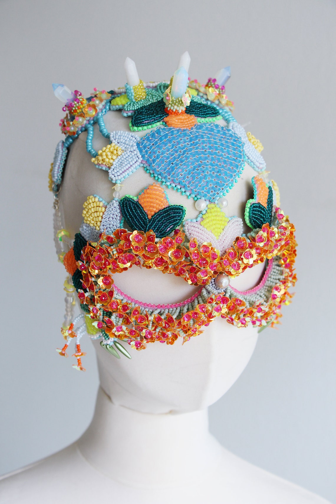 Fairy Headpiece Flower Masks Masquerade Ball Costume Haute - Etsy