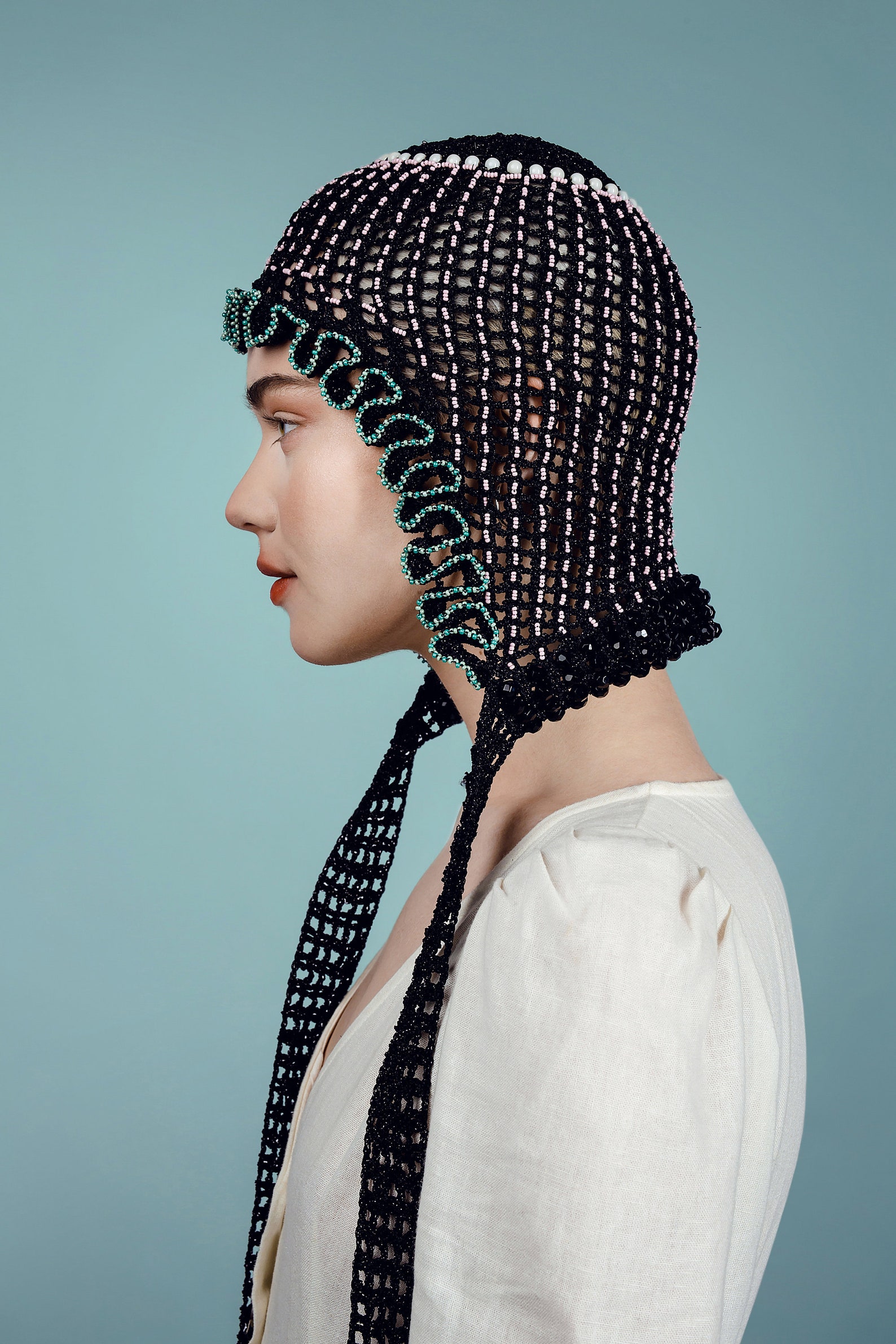 Summer Beaded Head Covering Scarf Hat With Long Ties and - Etsy